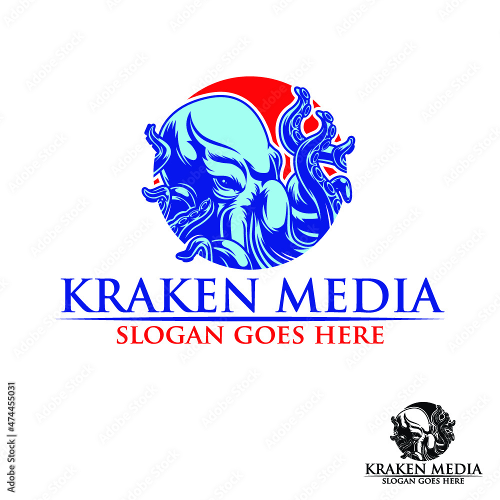 Kraken monster vector logo mascot Stock Vector | Adobe Stock