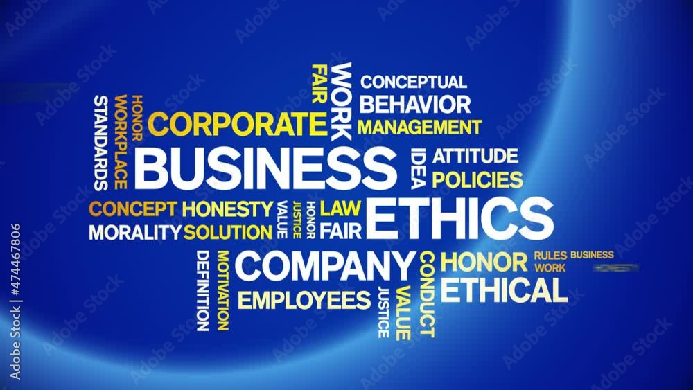 4k Business Ethics Animated Tag Word Cloud;Text Design Animation ...