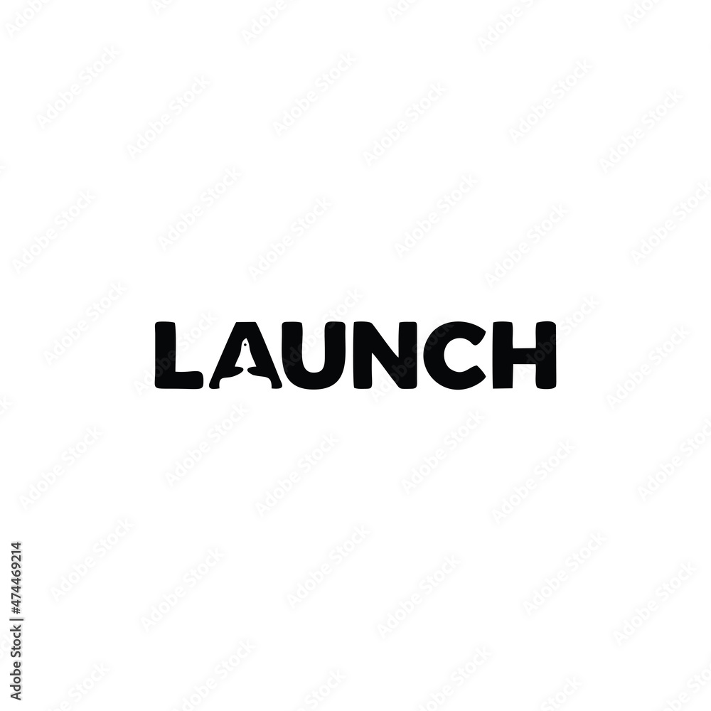 Launch letter with logo design illustration. Isolated on white ...