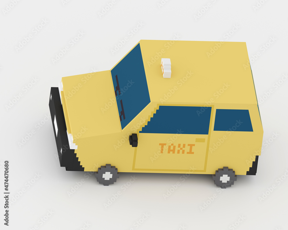 Yellow taxi, a digital art of public transportation car in Taipei ...