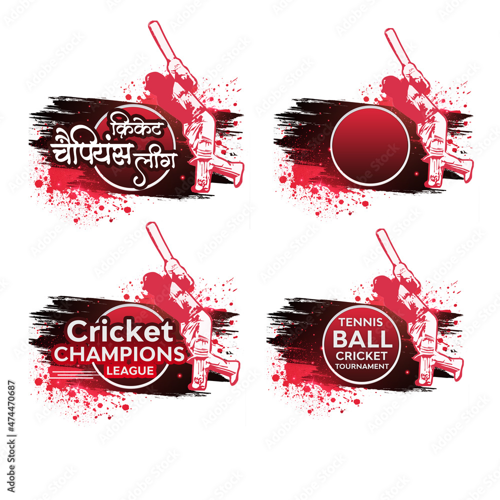 Cricket champions League Logo in English and Hindi Typography ...