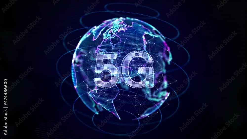 Digital earth rotating, Global network internet 5g connection ...