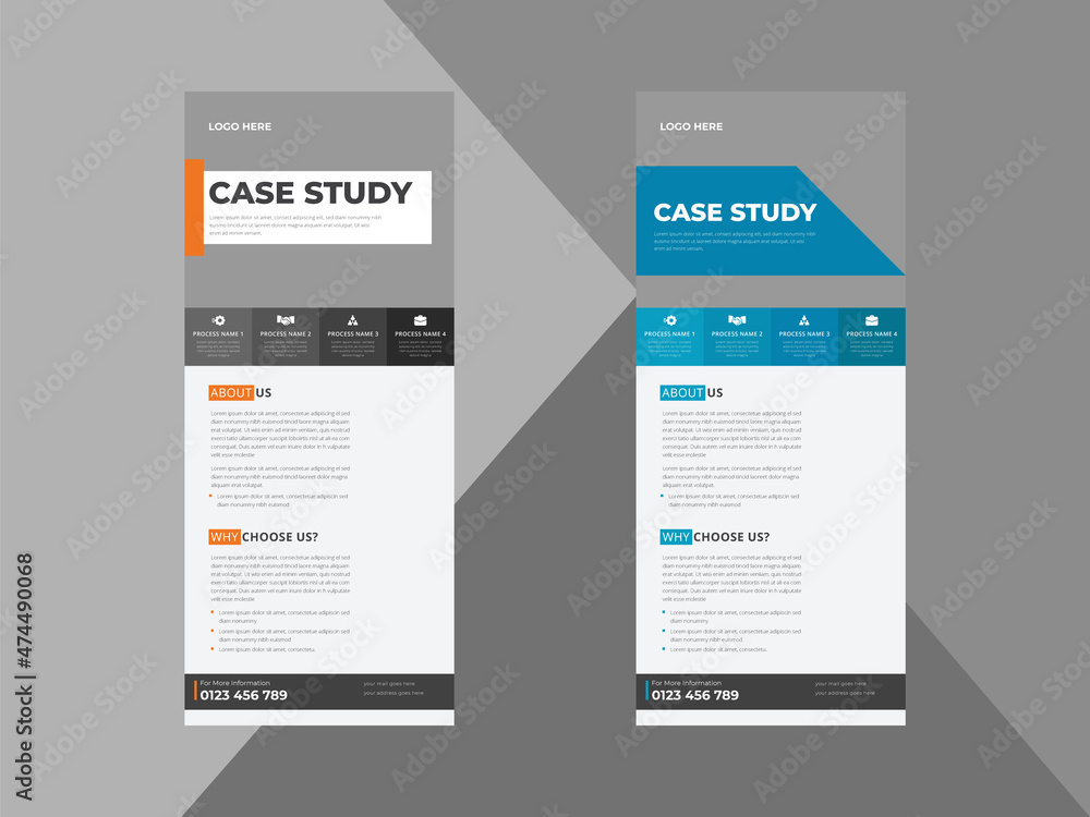 case study roll up banner design template. case study cover poster ...