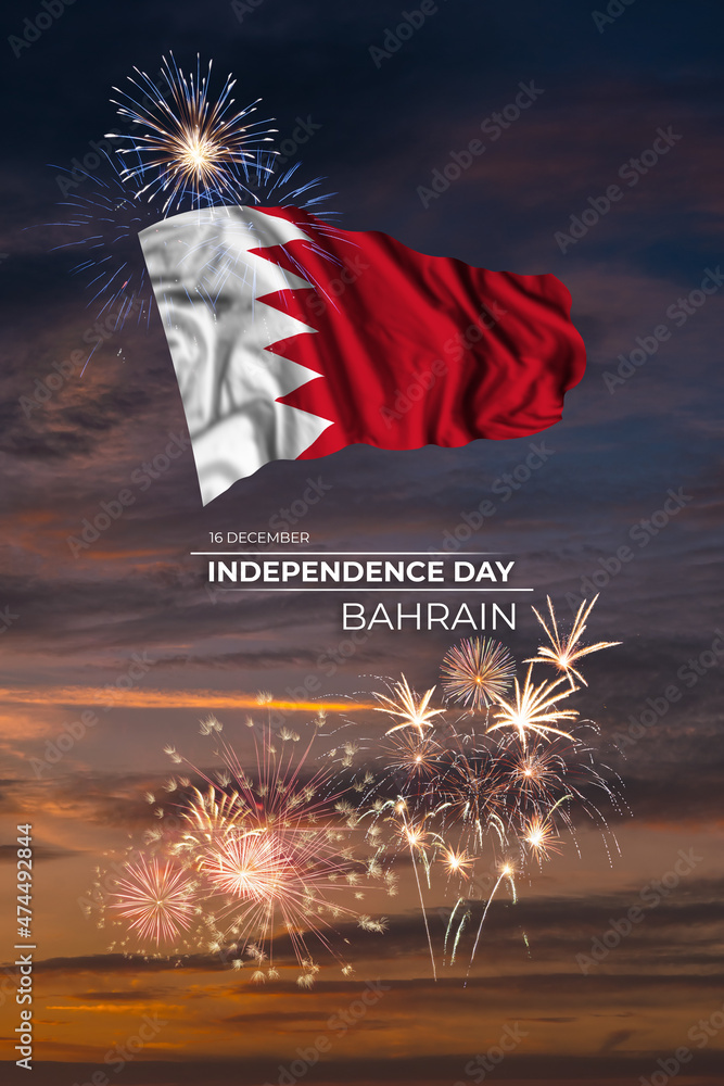 Flag of Bahrain on Independence day Stock Photo | Adobe Stock