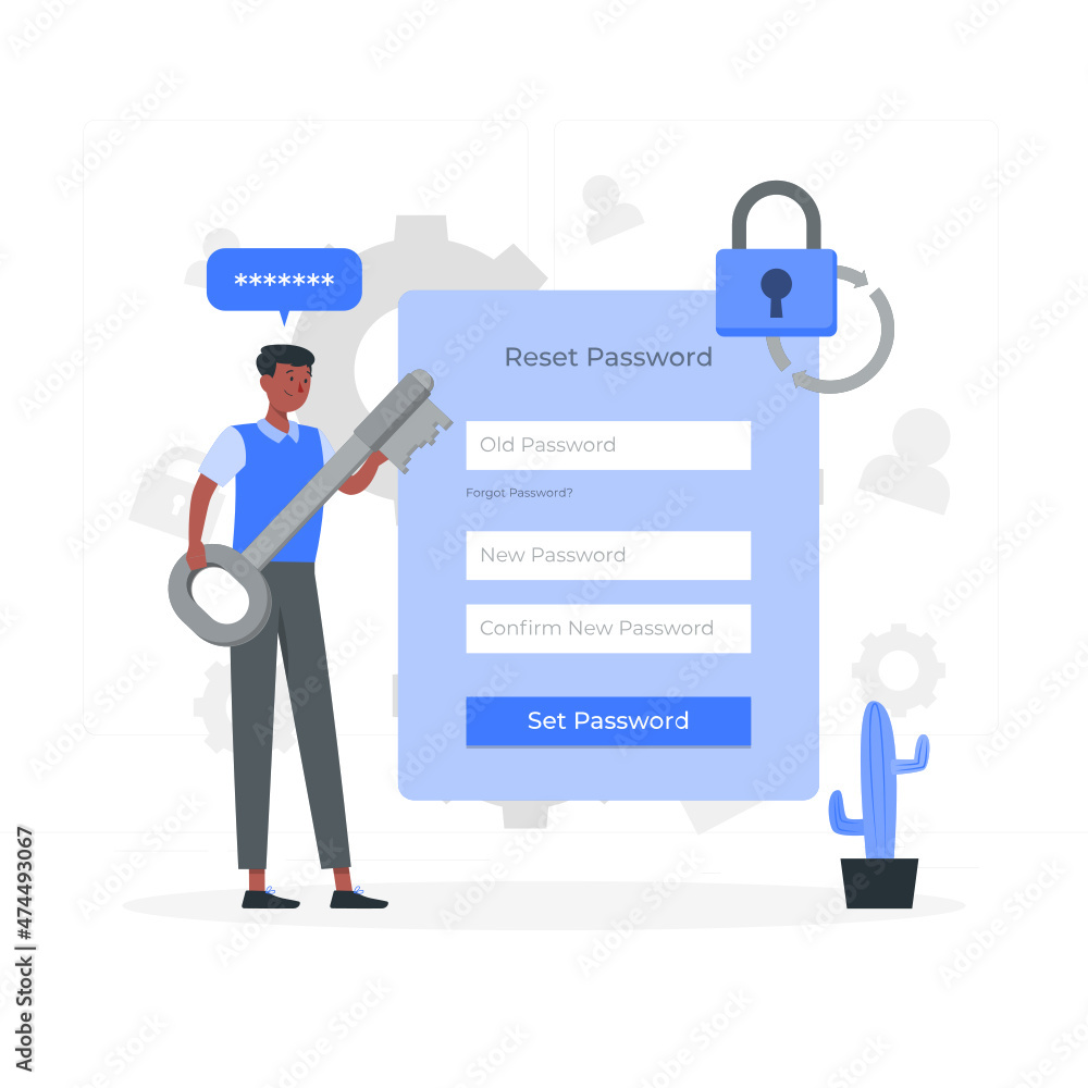 Reset User password | reset password person | template | illustrator ...