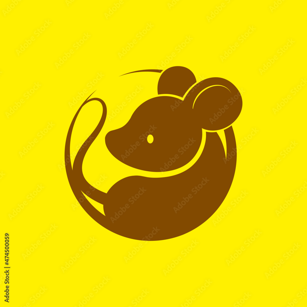 Mouse Logo Design Template. Vector Illustration Stock Vector | Adobe Stock