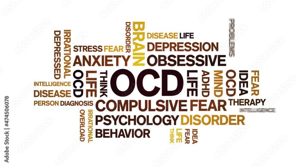 OCD animated tag word cloud;Obsessive-Compulsive Disorder animation ...