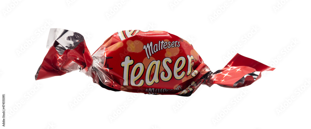 Norwich, Norfolk, UK – December 2021. Close up of a mini Mars Maltesers ...