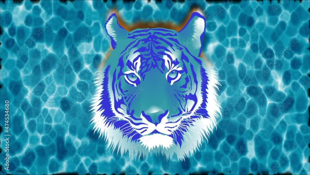 Water Tiger - Symbol of 2022 - Water and Tiger Animation Stock Video ...