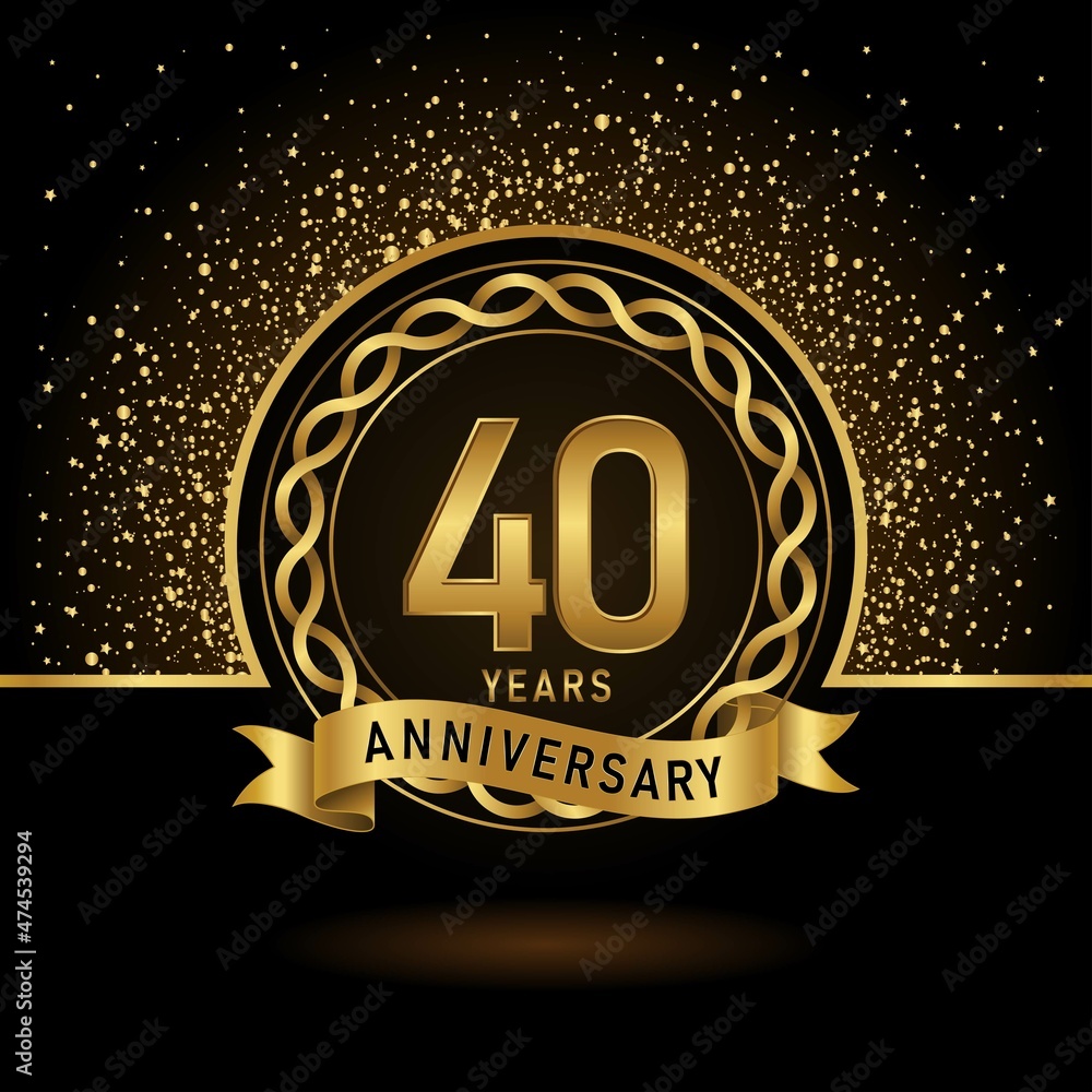 Vetor de 40th anniversary logo template Vector design birthday ...