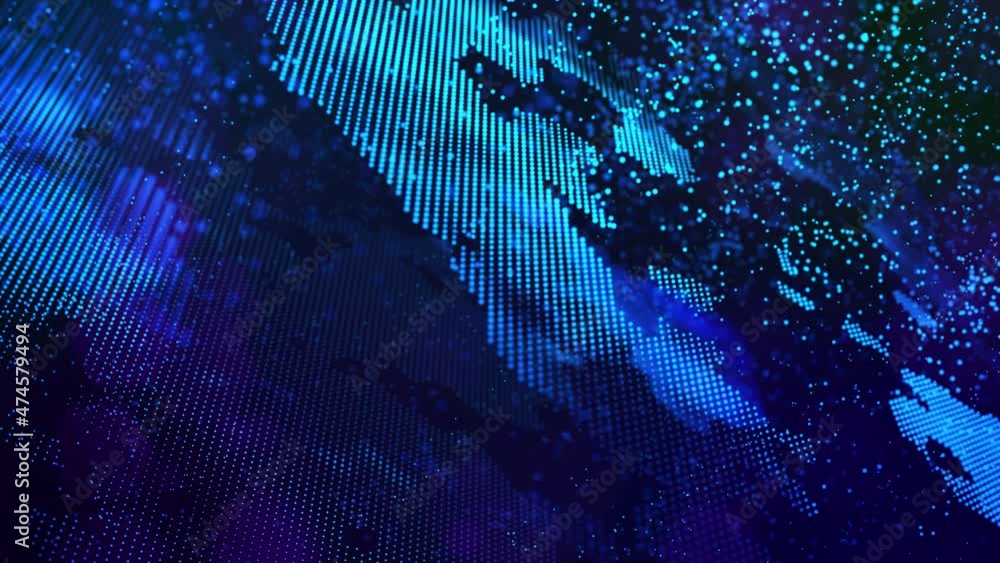 blue data flow 3d bg as digital space. Blue high tech background with ...