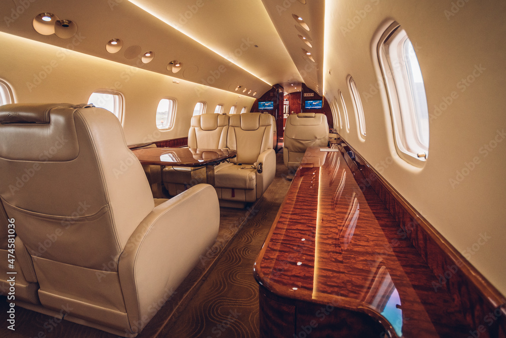 Private Jet interior Stock Photo | Adobe Stock