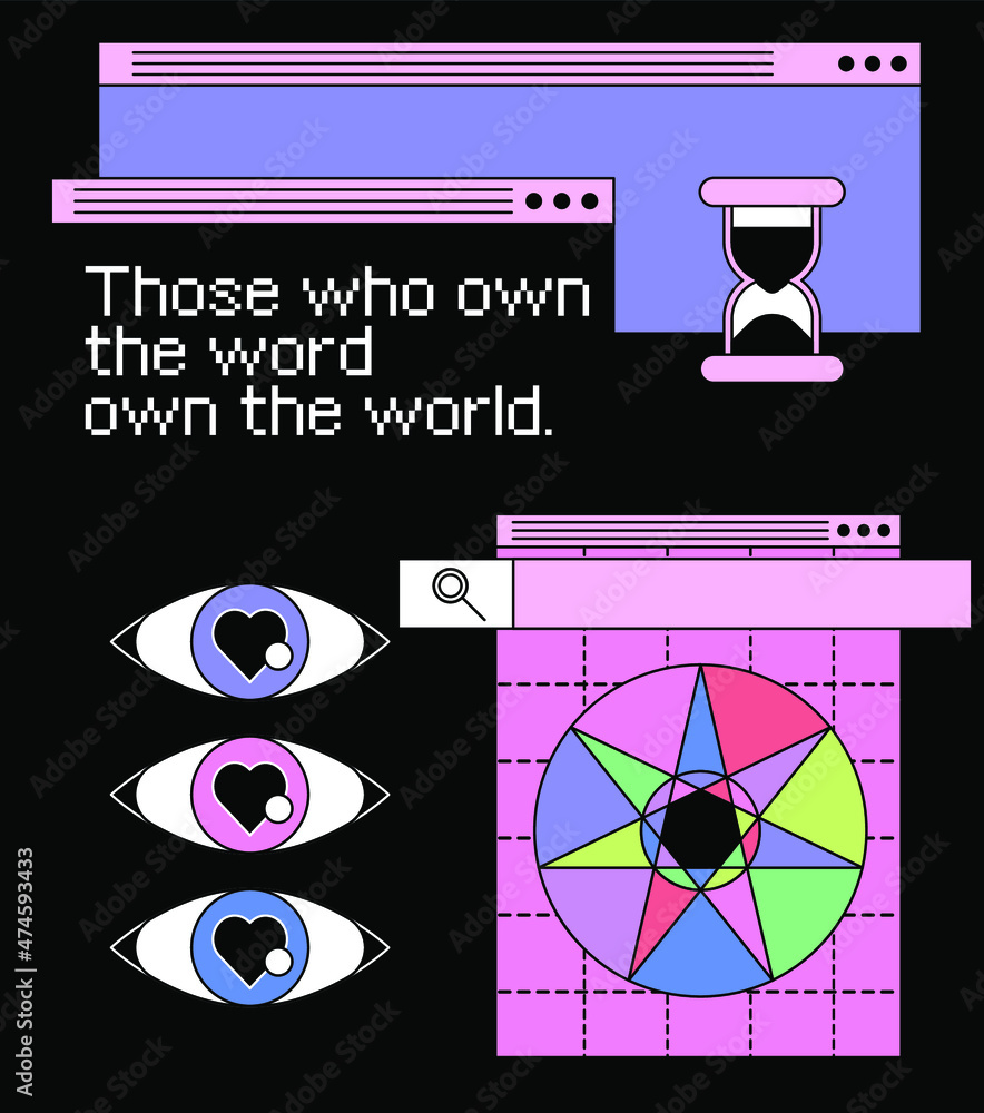 Colorful vector illustration of a heptagram or septogram, a seven-point ...