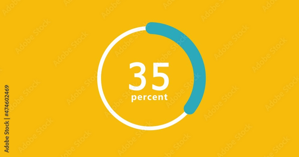 Doughnut Pie chart 2D animation. Statistics, increase, growth, rise ...