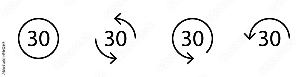 Conjunto de icono de cuenta regresiva. Concepto de tiempo restante ...