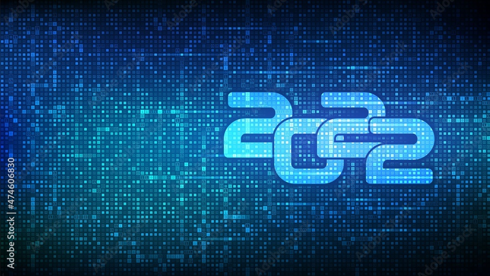 Happy New 2022 Year. Numbers 2022 made with binary code. Digital binary data and streaming ...