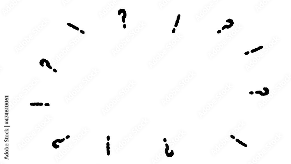Animated Question mark and Explanation Point Intro on white background ...