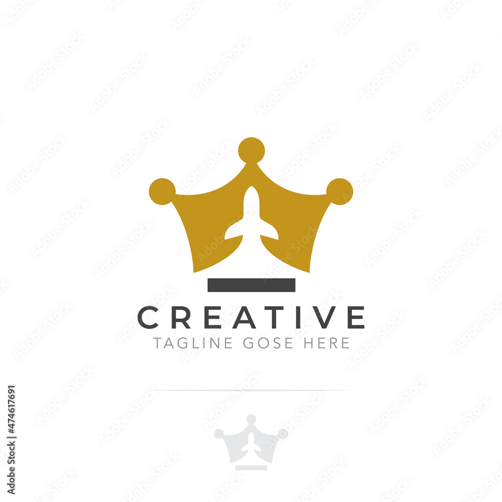 rocket with crown logo vector symbol icon design graphic illustration ...