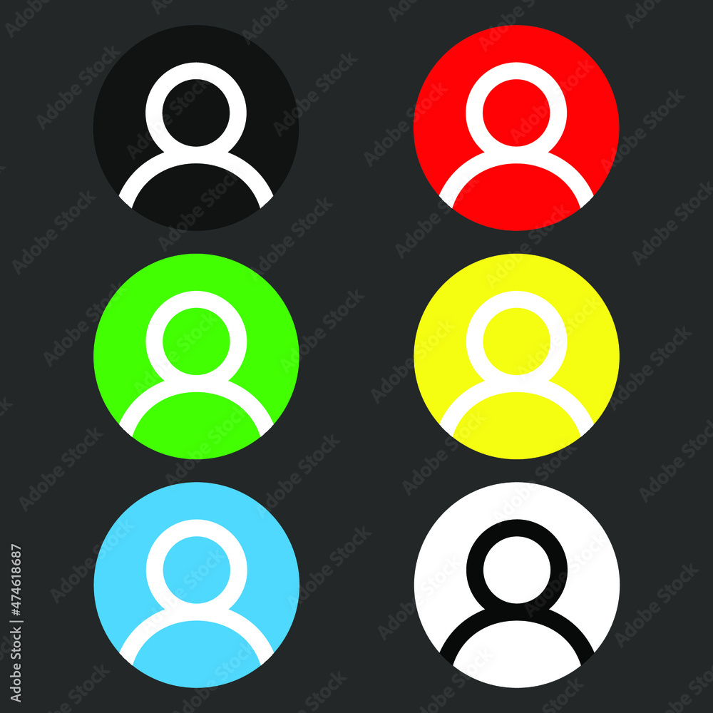 Colorful set of avatar profile icons for web design simple style eps ...