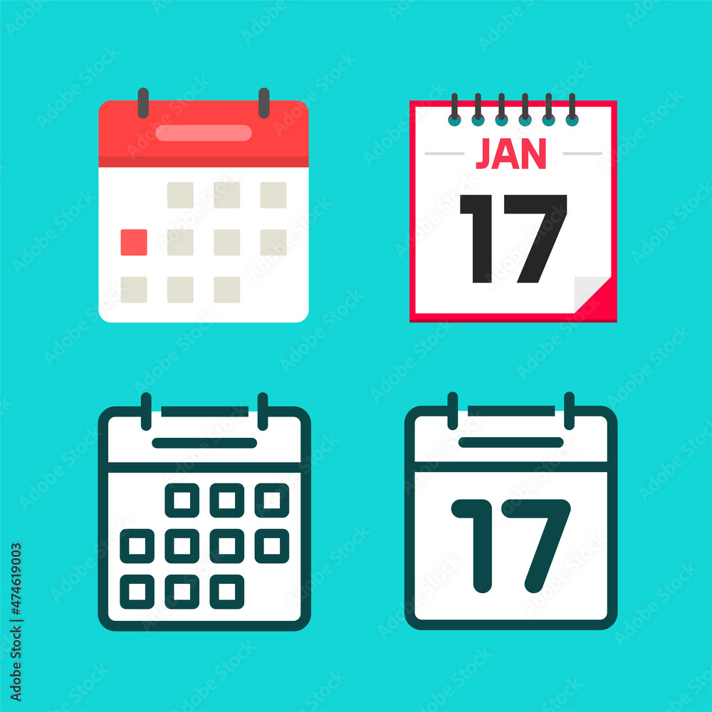 Calendar icon vector or schedule agenda pictogram line outline art and ...