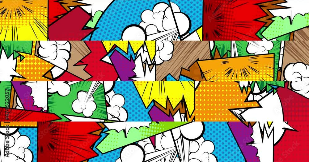 Abstract Comic Book Background. Motion poster. 4k animated Cartoon fast ...