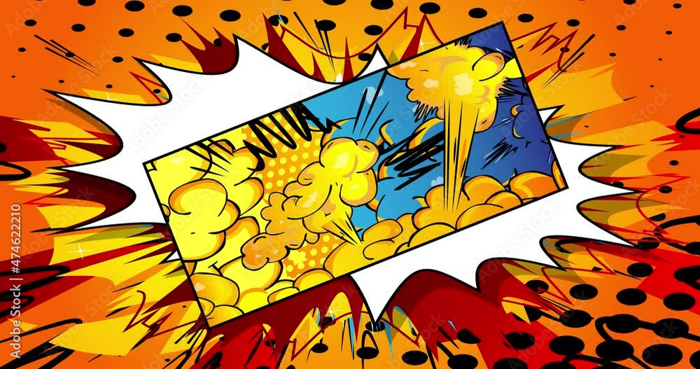 Abstract Comic Book Background. Motion poster. 4k animated Cartoon fast ...