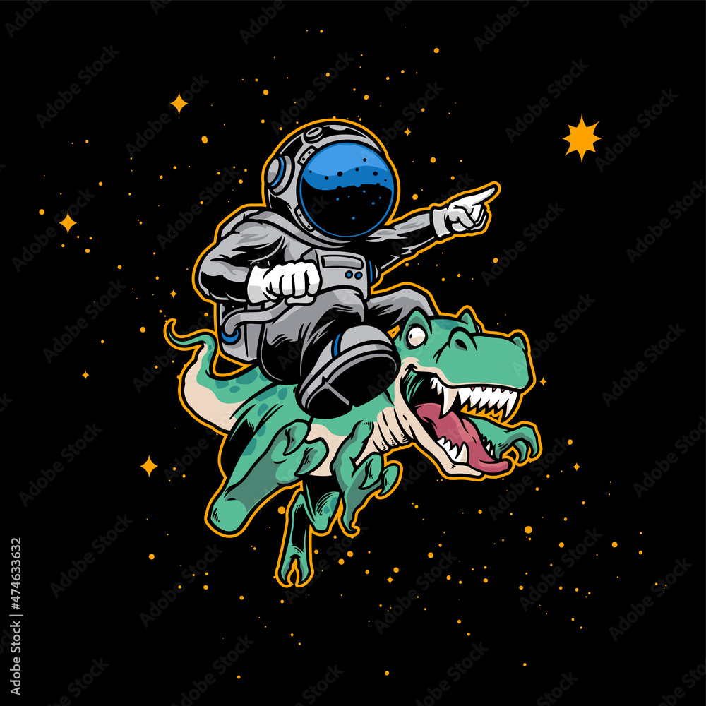 Astronaut Riding T Rex