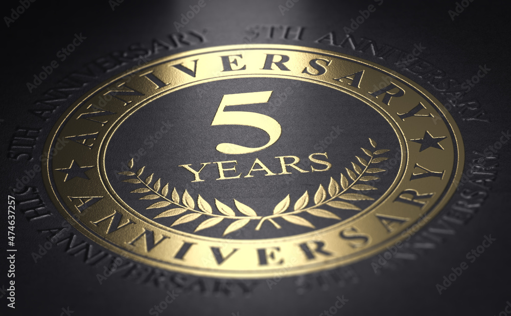 Five years. 5th anniversary celebration. Stock Illustration | Adobe Stock