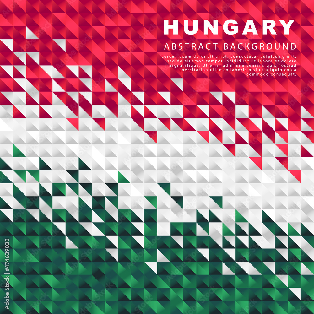 Hungary flag. Abstract background of small triangles in the form of ...