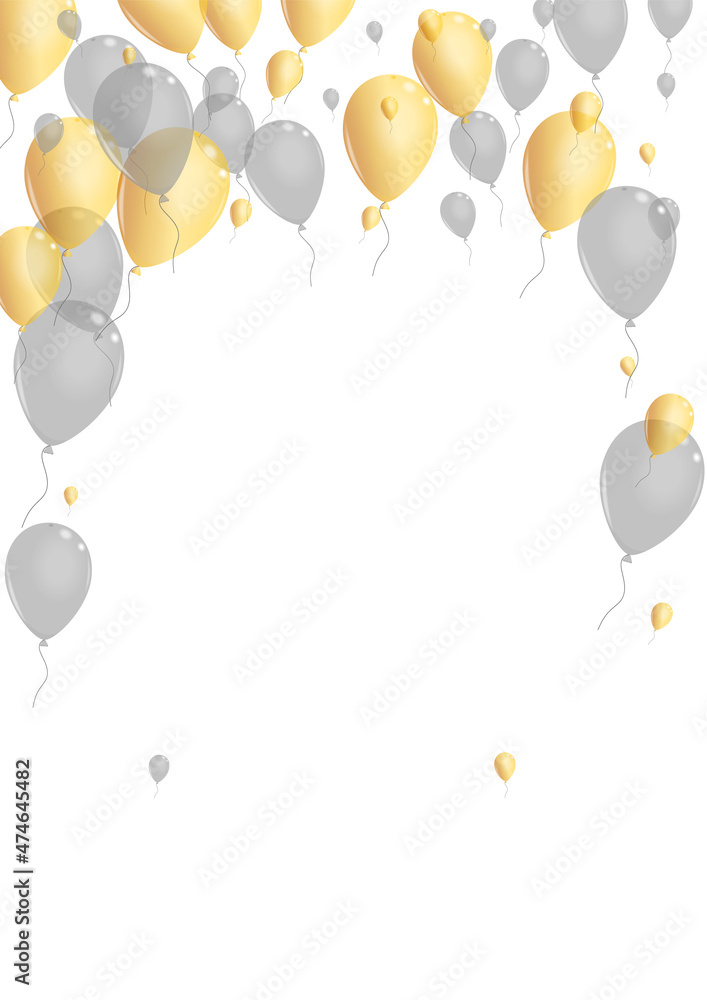 Gray Confetti Background White Vector. Balloon Concept Illustration ...