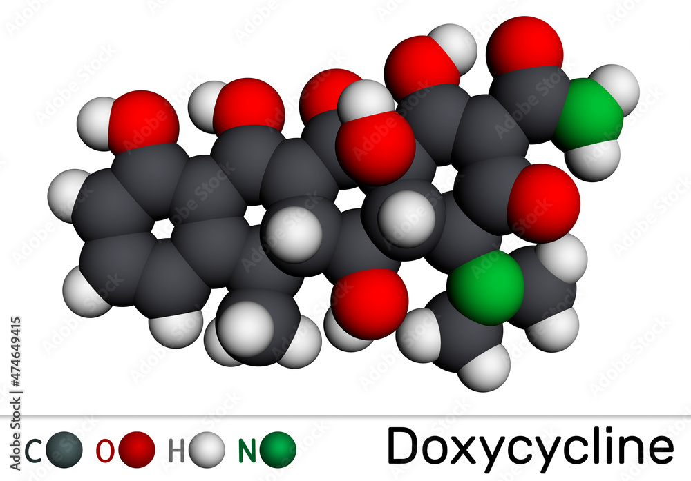 Doxycycline Molecule It Is Broad Spectrum Tetracycline Antibiotic Used