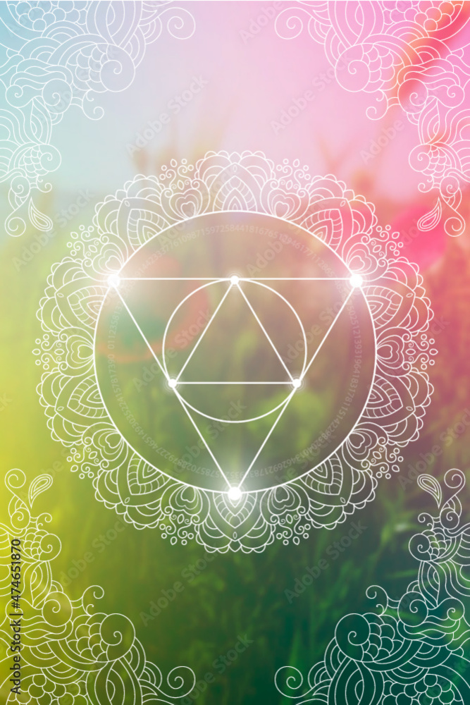Sacred geometry zentangle inspired design template with oriental tribal ...