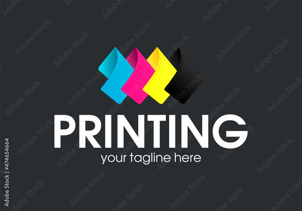 Digital print logo design template. Typography modern sign. Polygraphy ...