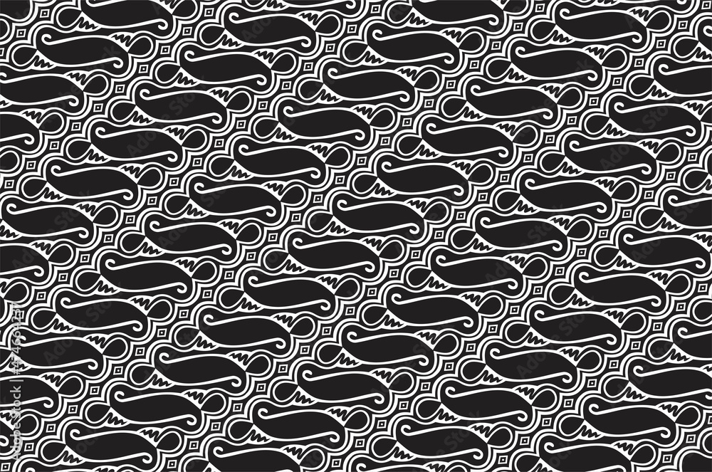 An illustration of famous Batik from Indonesia, known as Batik Parang ...