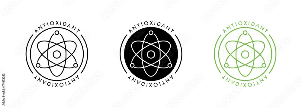 Antioxidant icon. Molecule vector illustration on white isolated ...