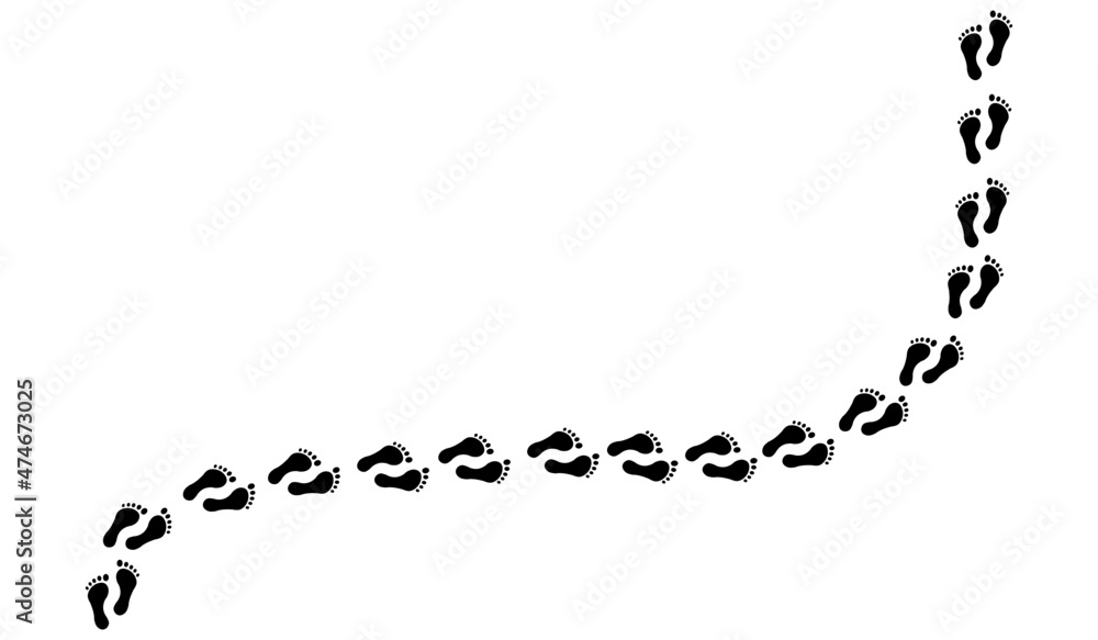 Vetor de Foot trail icon vector. Step footprints paths, pattern ...