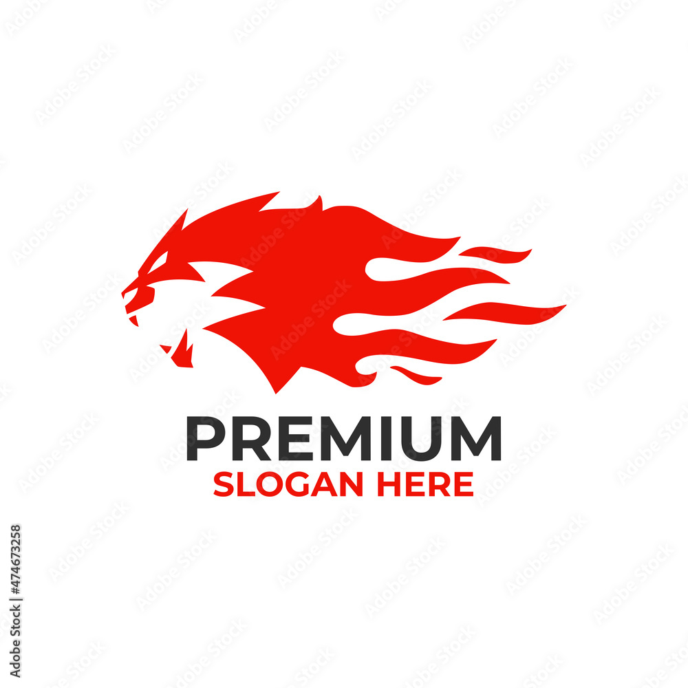 Fire Lion Logo Templates Stock Vector | Adobe Stock