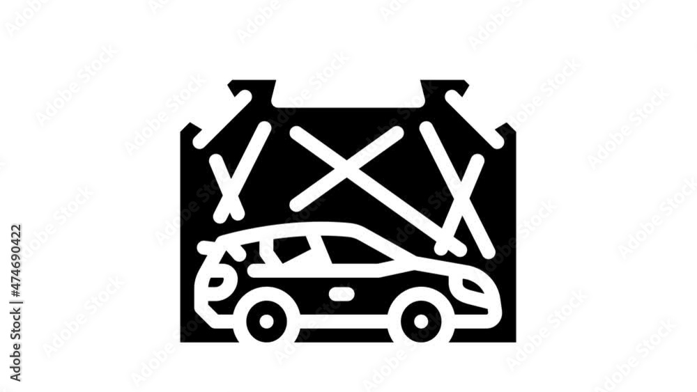 garage box for car polishing animated glyph icon garage box for car ...