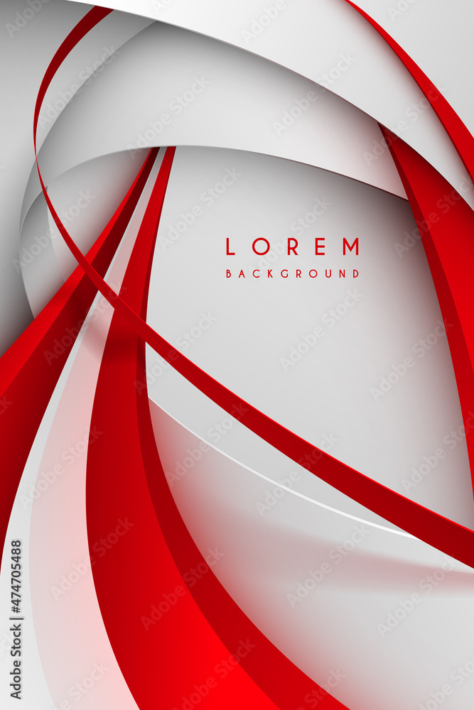 Abstract red and white shapes background Stock Vector | Adobe Stock