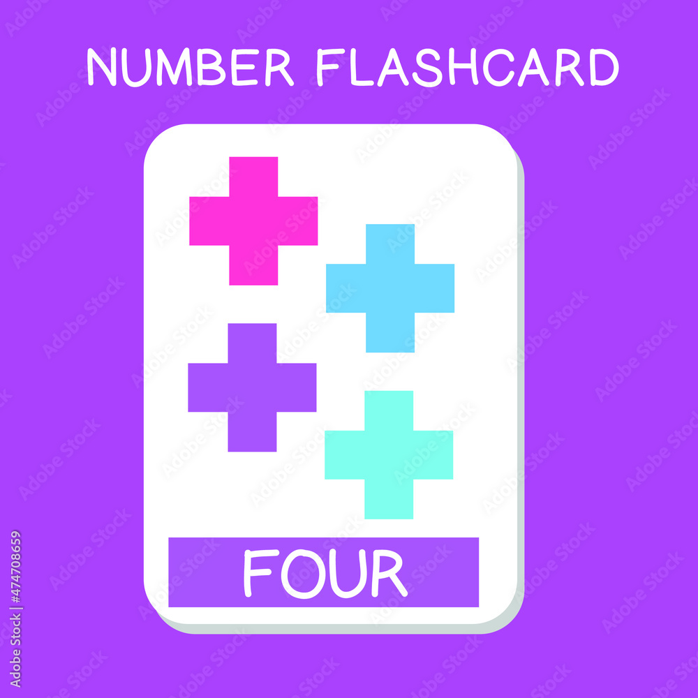 Cute number flashcards with geometric shapes set. Shapes Flashcards ...