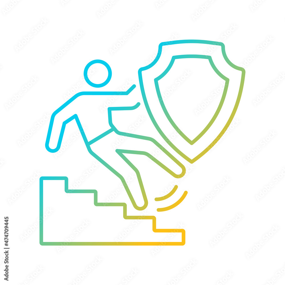 Liability insurance gradient linear vector icon. Protection company ...