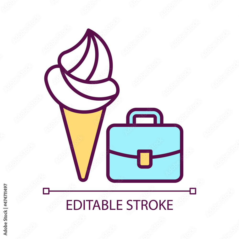 Work incentive RGB color icon. Employee encouragement. Ice cream ...