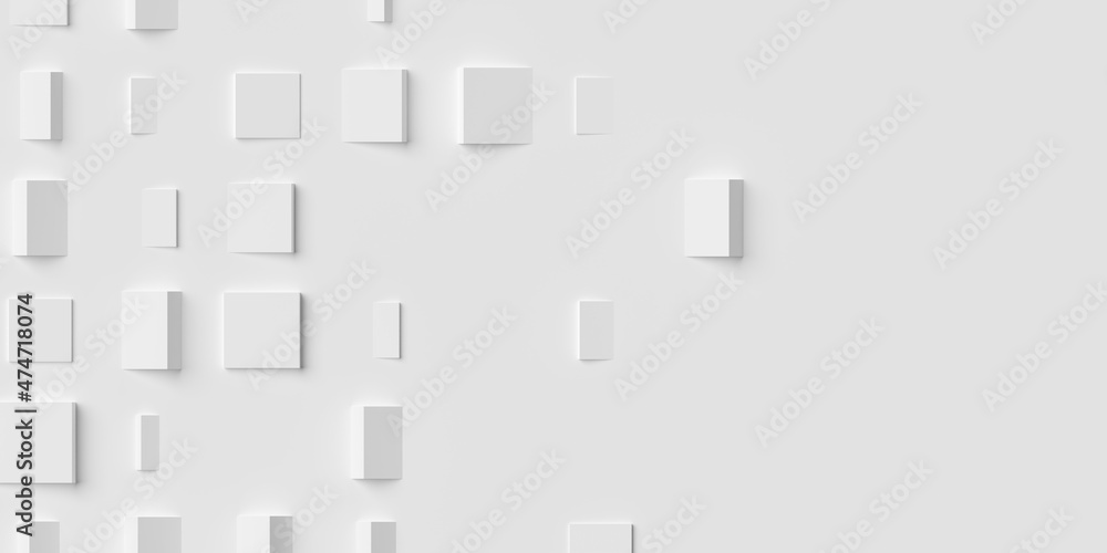Random rotated white cube boxes block geometrical background wallpaper ...