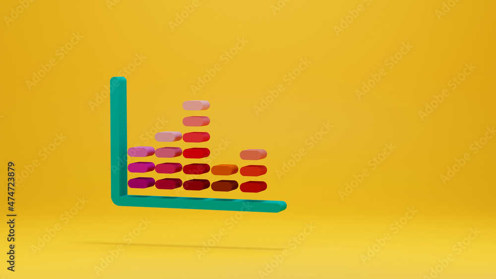 equalizer minimal icon Symbol in 3D rendering isolated on yellow ...