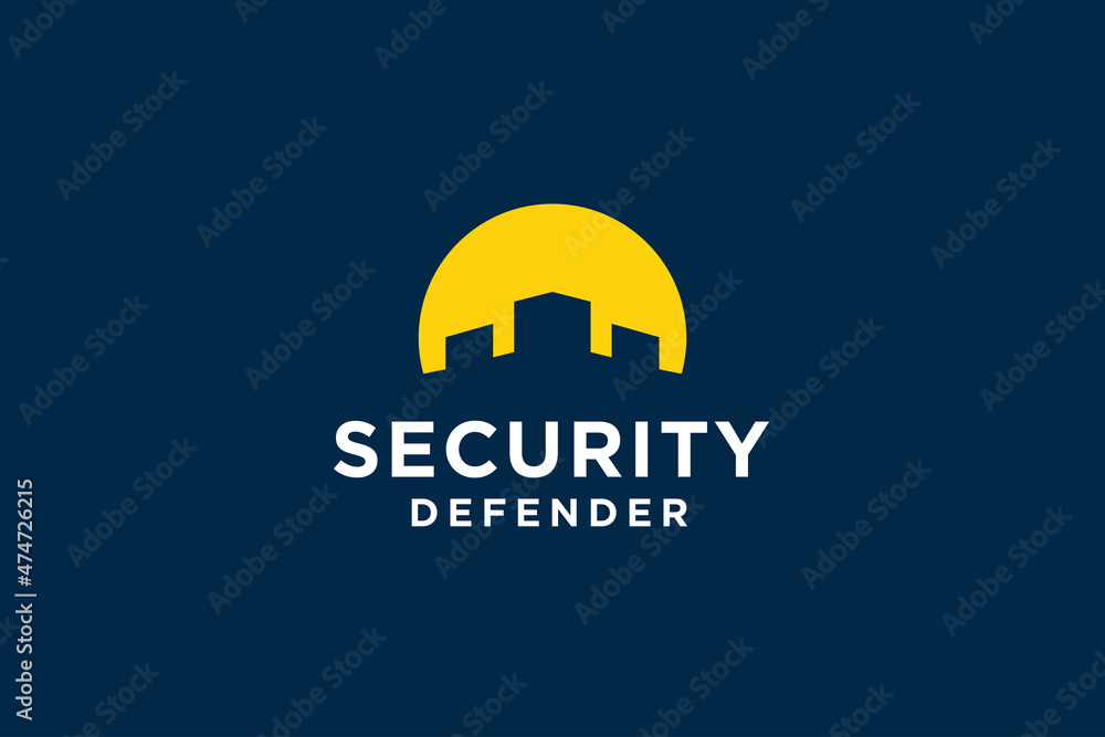 Silhouette of fort for security defender logo design vector ...