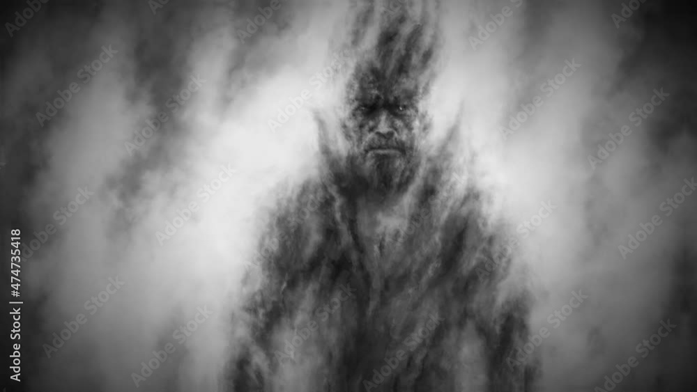 Travel to creepy hell. 2D digital animation. Horror fantasy movie. Evil ...