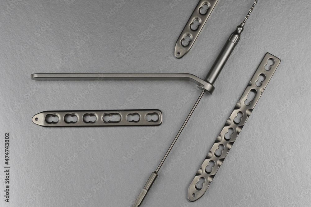 Surgical instruments in treatment of bone fractures Stock Photo | Adobe ...