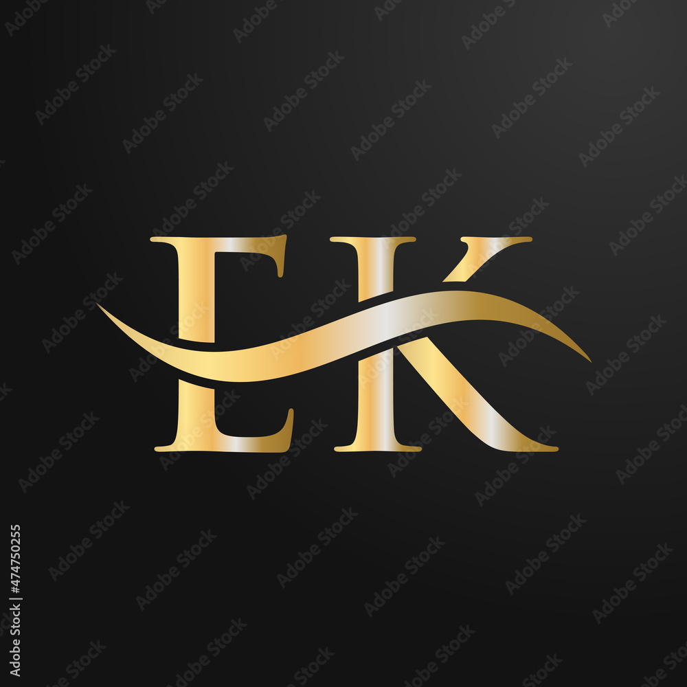 Letter EK Logo Design Template. EK, E K Letter Logo Modern, Flat ...