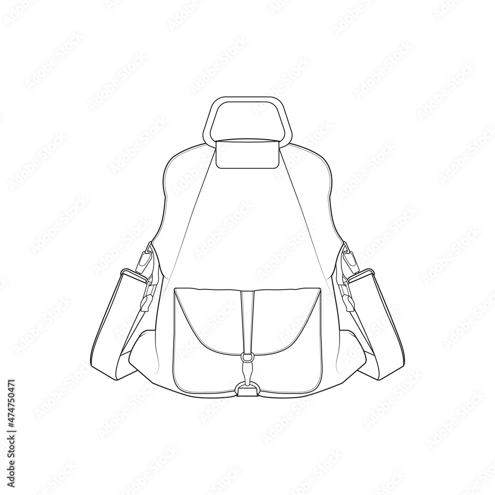 Backpack outline drawing vector, Backpack in a sketch style, trainers ...