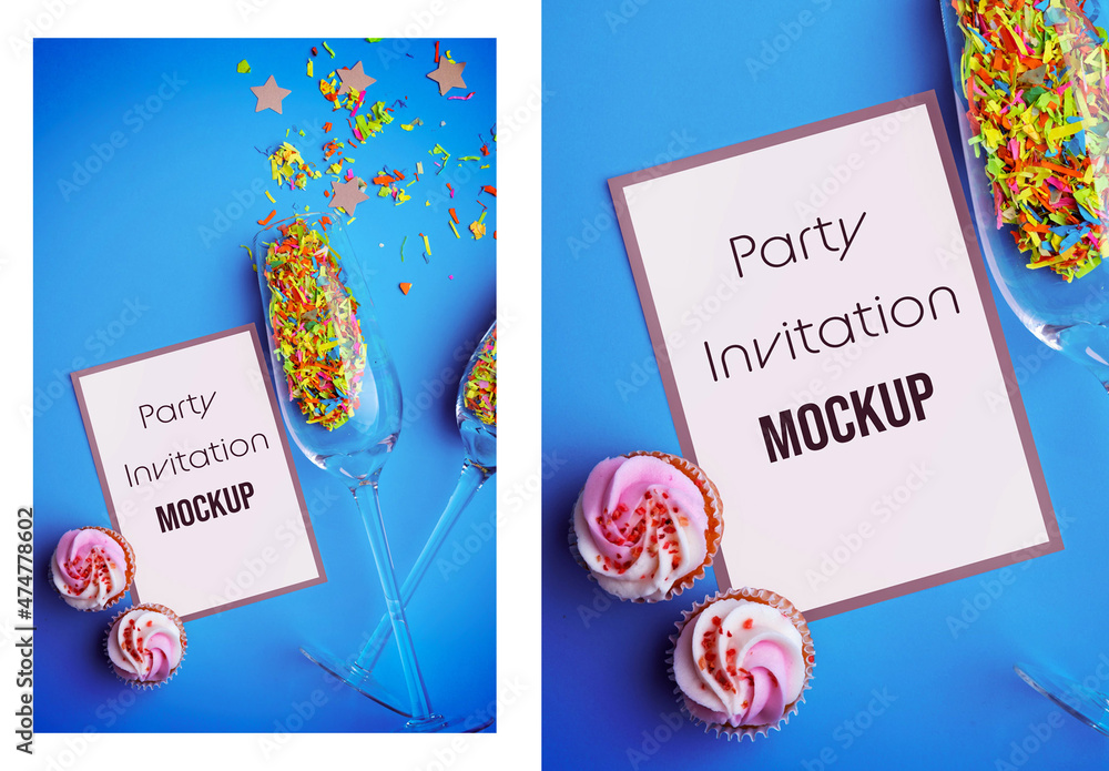 Party Invitation Mockup Stock Template | Adobe Stock